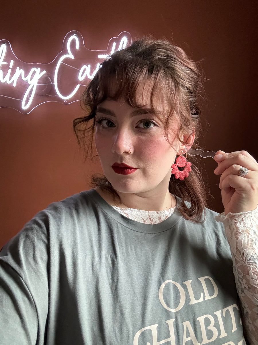 Taylor, in Red Conversation Hearts – Shop Something Earthy